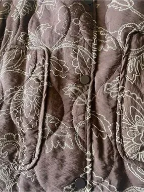 Zara | Jackets & Coats | Zara Brown Quilted Floral Puffer Jacket | Poshmark
